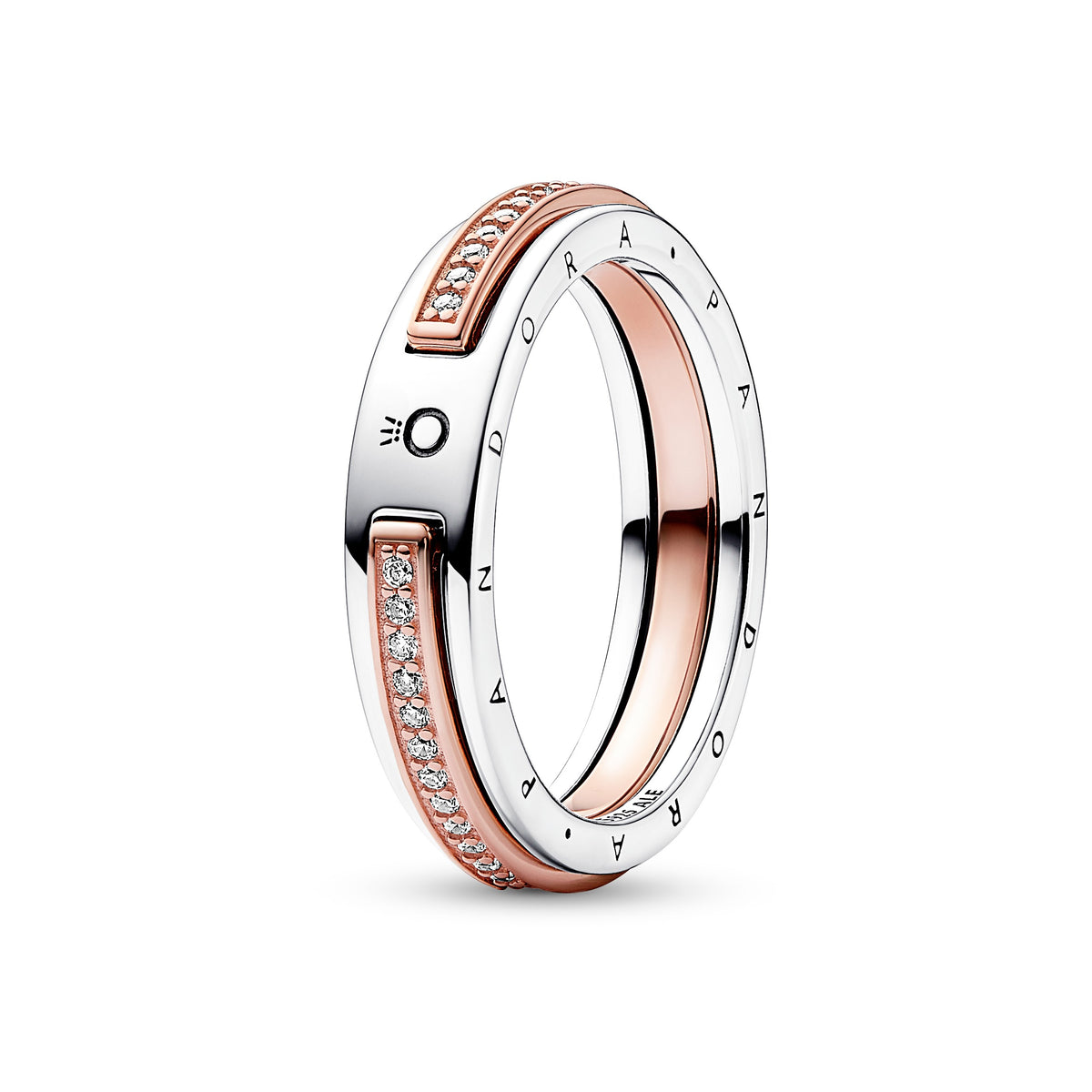 Pandora Signature Two tone Logo Pav Ring Pandora Signature Two tone Logo Pav Ring