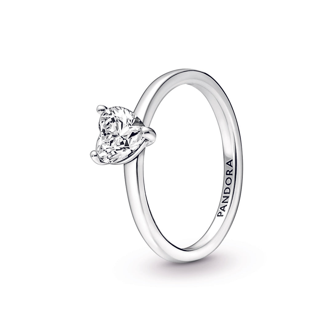 Sparkling Heart Solitaire Ring