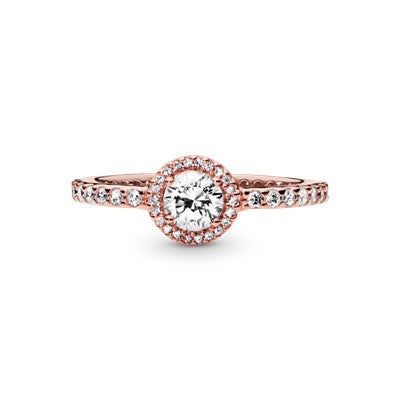 Classic Sparkle Halo Ring